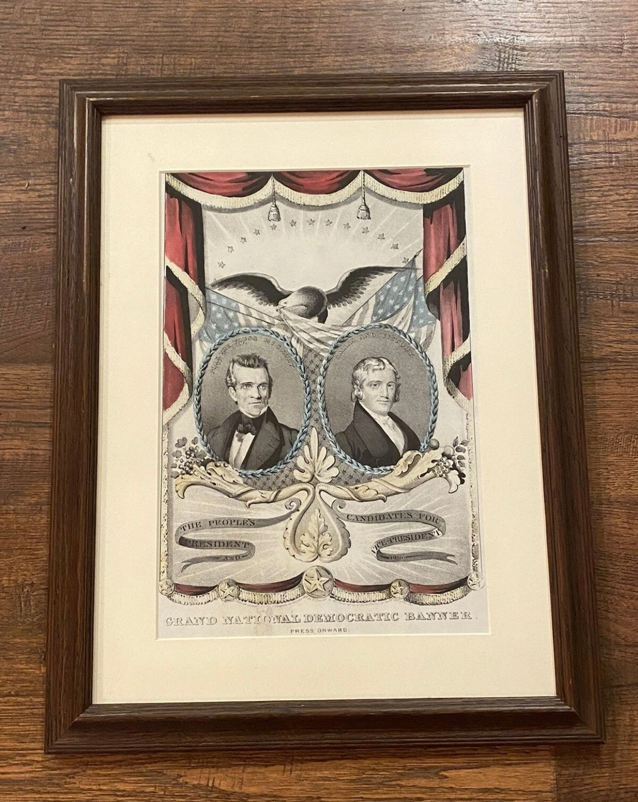 Original Grand National Democratic Banner Polk And Dallas Great Color ...