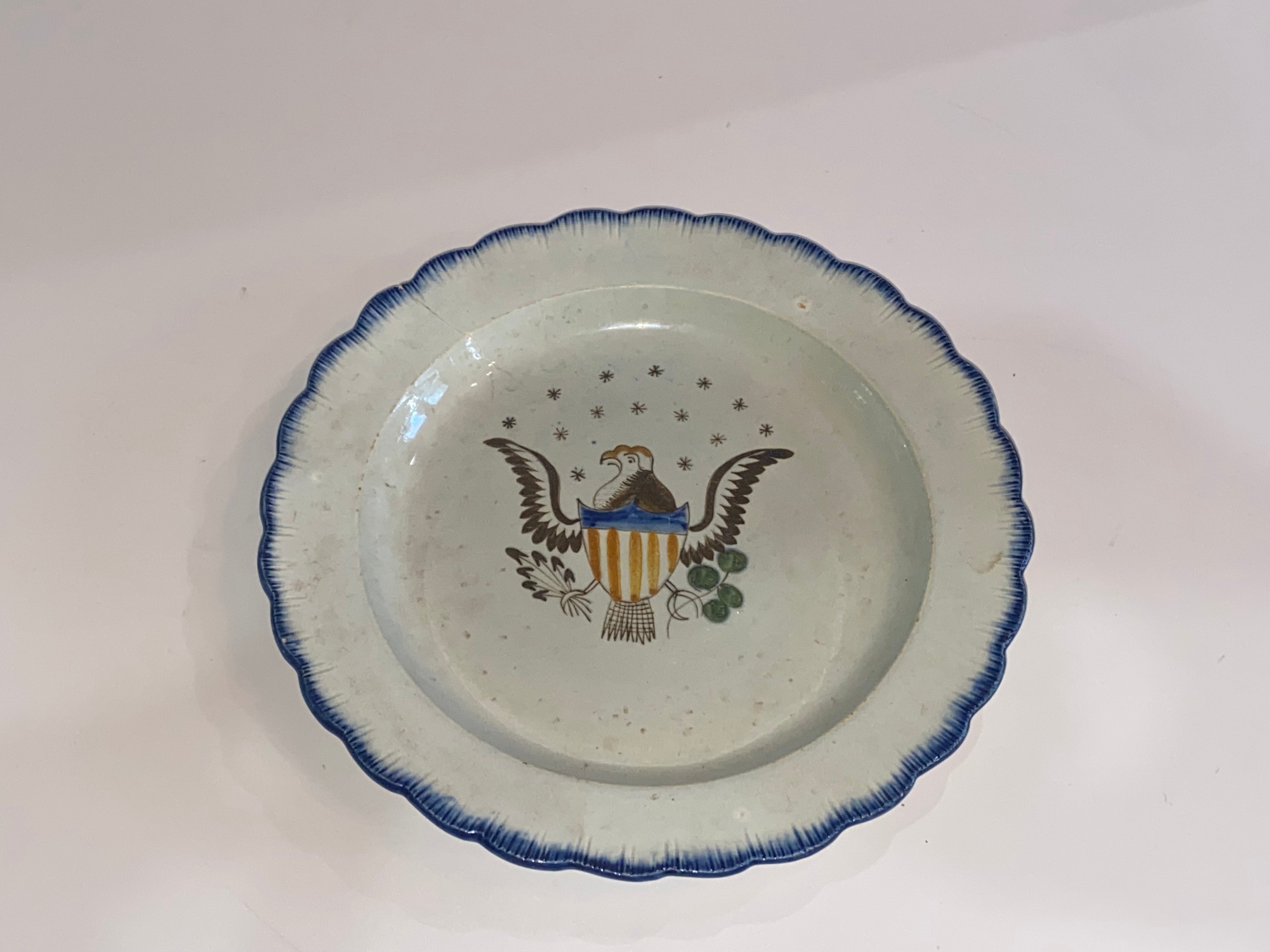 Staffordshire Pearlware Blue Edge Leeds Eagle and Shield Plate – David ...
